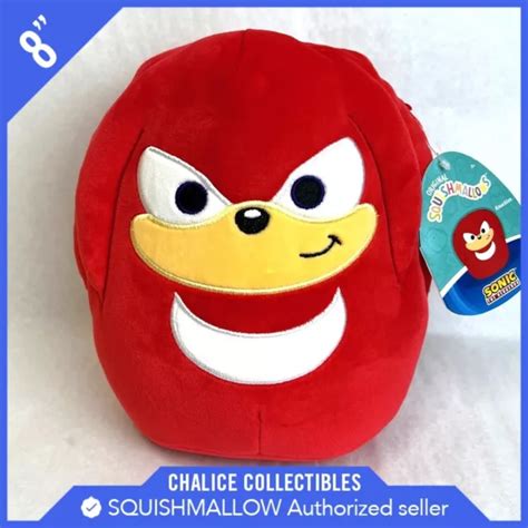 Squishmallow Kellytoy Plush Sonic The Hedgehog Knuckles 8 Inch Nwt New