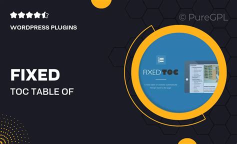 Fixed Toc Table Of Contents For Wordpress Plugin