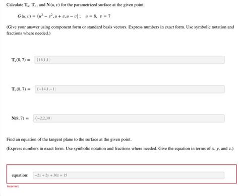 solved find a parametrization of the surface x {3} 15 x