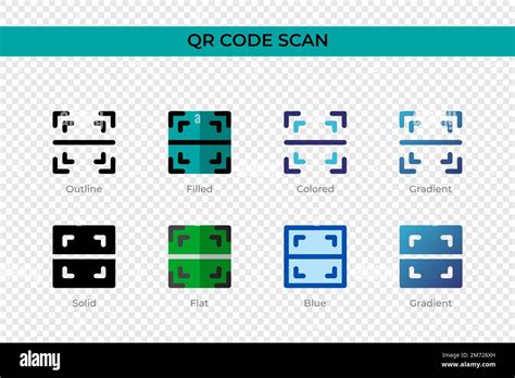 Qr Code Scan Icon In Different Style Qr Code Scan Vector Icons Designed In Outline Solid