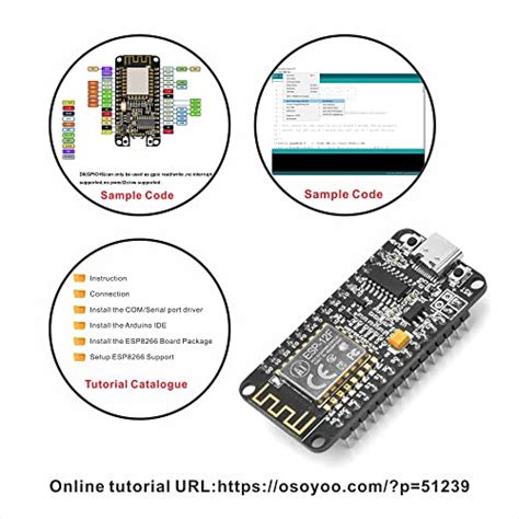Osoyoo Nodemcu Module Usb C Esp8266 Esp 12f Wifi Development Board With Ch340 For Arduino Ide