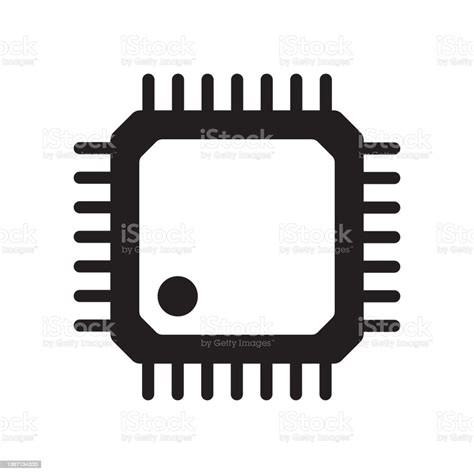 흰색 배경에 격리된 전자 칩 벡터 아이콘입니다 컴퓨터 칩 아이콘 Cpu 마이크로 프로세서 칩 아이콘 0명에 대한 스톡 벡터 아트 및 기타 이미지 Istock