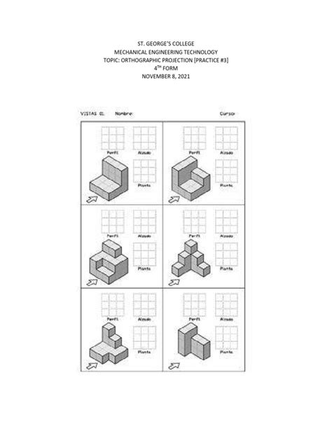 Orthographic Projection Practice 3 Pdf