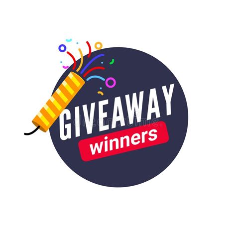 Giveaway Winner Gift Contest Banner Text Vector Post Template Give Away Win Concept Competition
