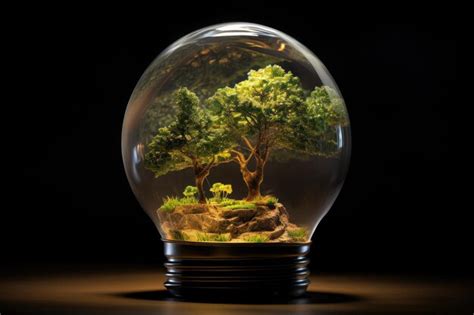 Premium Photo A Light Bulb With A Tree Inside
