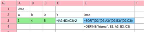 Function Sheet Where Define In E4 Creates Function Triarea With Input