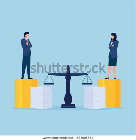 Man Woman On Coins Stack Work Stock Vector Royalty Free Shutterstock