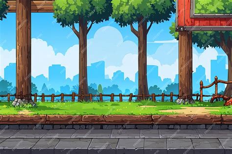 Platform Game Background Template Premium Ai Generated Image