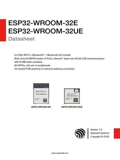 Esp32 Wroom 32e Esp32 Wroom 32ue Datasheet En Pdf Ieee 802 11 Bluetooth