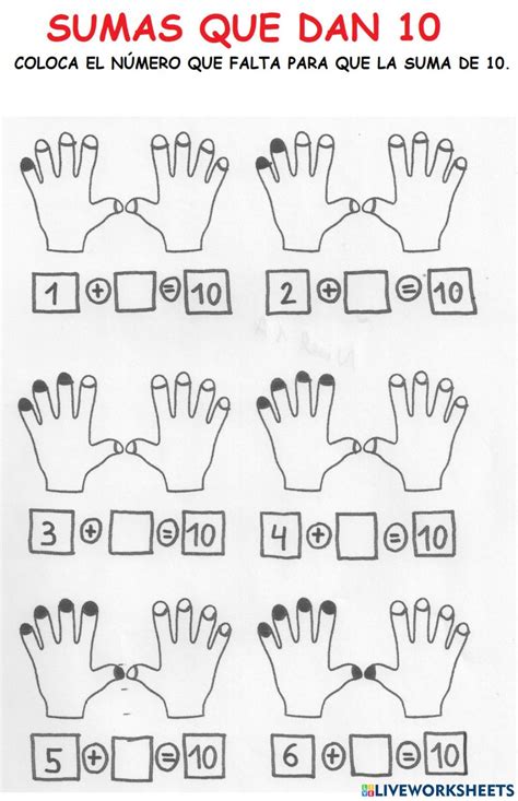 Sumas Que Dan 10 Exercise For Primer AÑo De Primaria School Subjects Teachers Worksheets