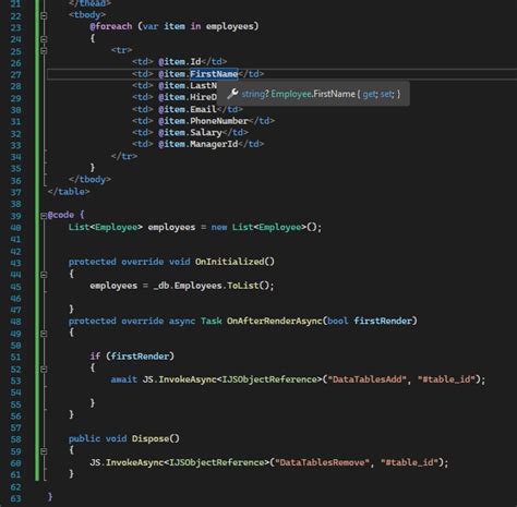 Jquery Datatable With Blazor In Aspnet 6 Tajuddins Blog