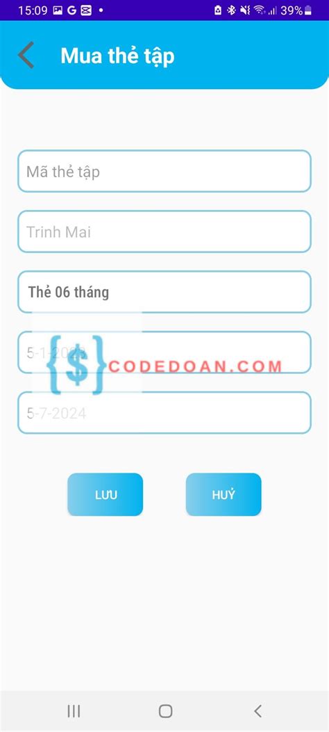 App quản lý phòng tập gym csdl sqlite ngôn ngữ java Sàn giao dịch source code chia sẻ mã