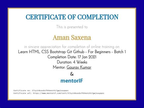 Aman Saxena On Linkedin Mentorif Html Css Bootstrap Git Github
