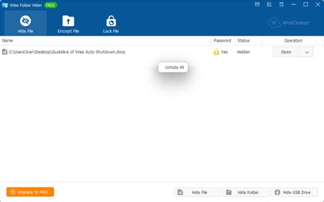 Menu Wise Folder Hider Manual