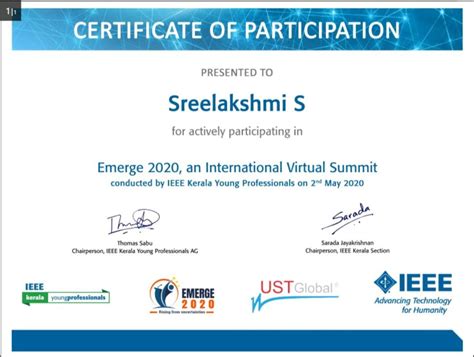 Sreelakshmi S On Linkedin Ieee Emerge 2020