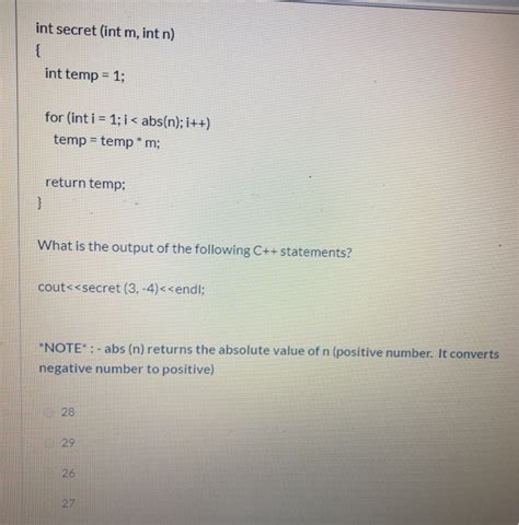 Solved Int Secret Int M Int N Int Temp 1 For Int I Chegg Com
