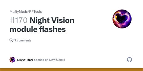 Night Vision Module Flashes Issue McJtyMods RFTools GitHub