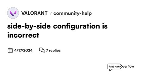 Side By Side Configuration Is Incorrect Valorant