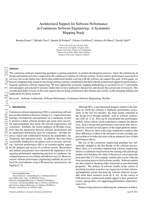 pdf architectural support for software performance in continuous