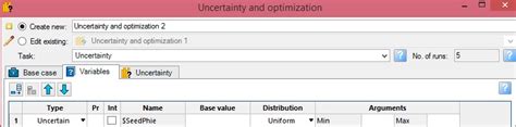 How To Determine Base Value Minimum And Maximum In The Variable Tab For Uncertainty Analysis