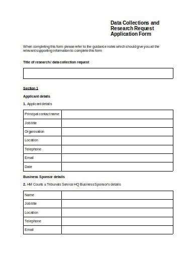 Free 10 Research Data Collection Form Templates In Ms Word Pdf