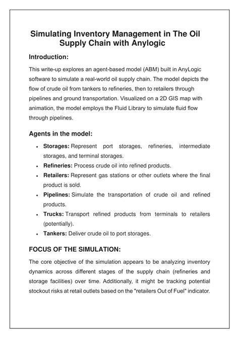 Pdf Simulating Inventory Management In The Oil Supply Chain With