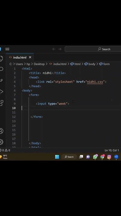 Input Week Property Html Shorts Work Computerengineering