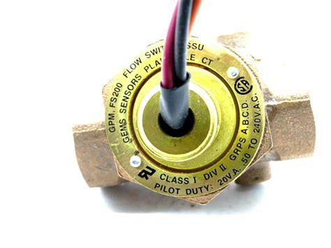 New Gems Sensors Fs200 Flow Switch Sb Industrial Supply Inc