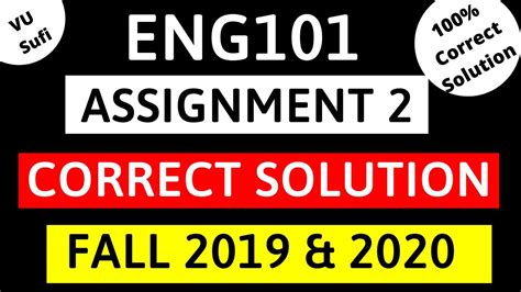 eng101 assignment 2 solution 2020 fall 2019 vu sufi youtube