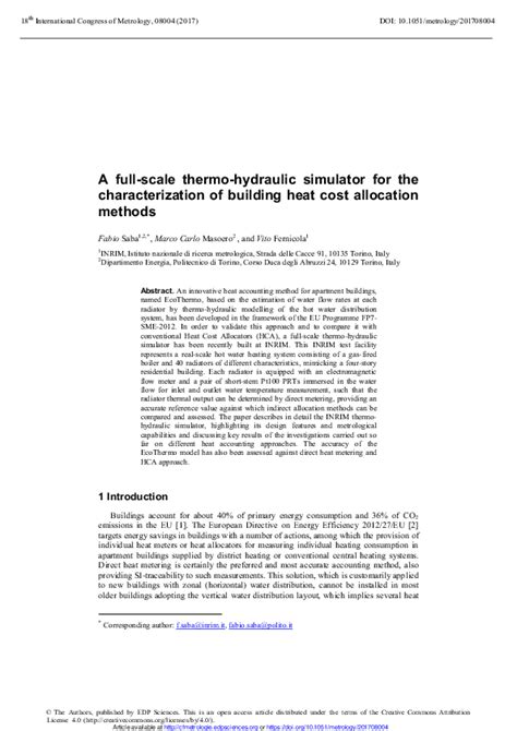 Pdf A Full Scale Thermo Hydraulic Simulator For The Characterization