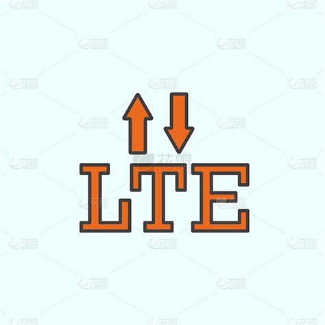 Lte，信号，箭头颜色矢量图标，矢量插图