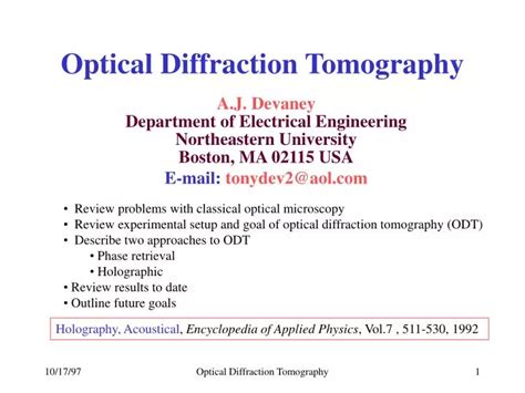 Ppt Optical Diffraction Tomography Powerpoint Presentation Free Download Id139939