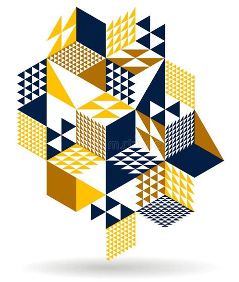 Isometric 3d Cubes Vector Abstract Geometric Background Yellow Abstraction Art Architecture