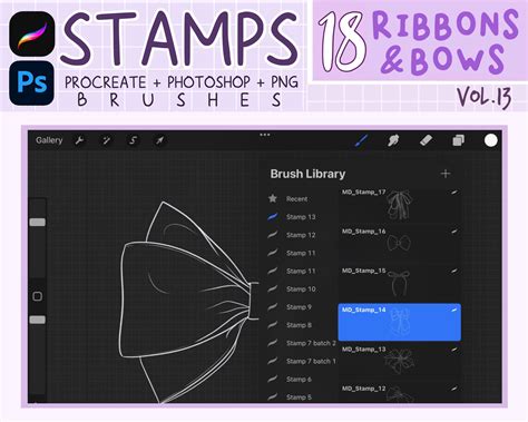Procreate Brush Photoshop Brushes RIBBON BOWS STAMP Brush Woman Anatomy Manga Body Poses