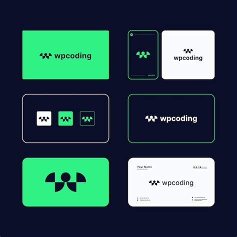 Premium Vector Coding Agency Logo Design Template With Abstract Branding Kit