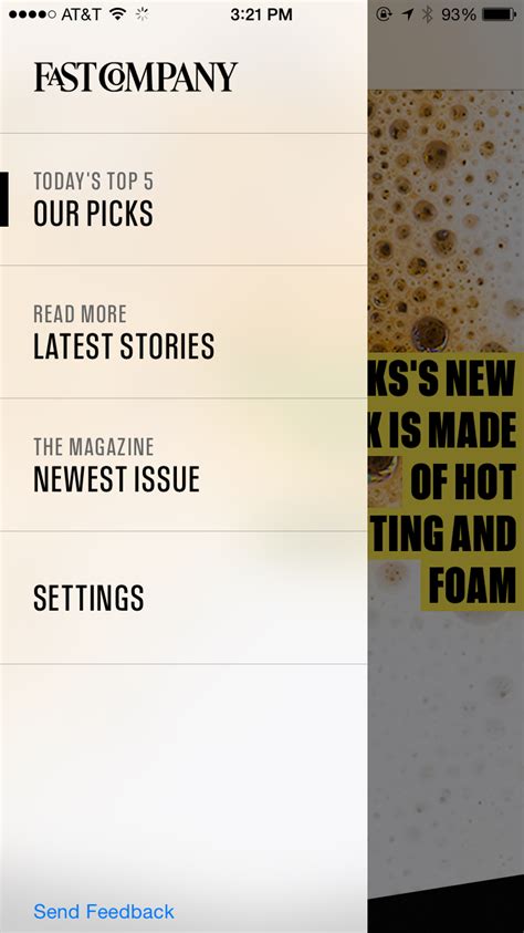 Flyout Menu Screenshots Mobile Patterns
