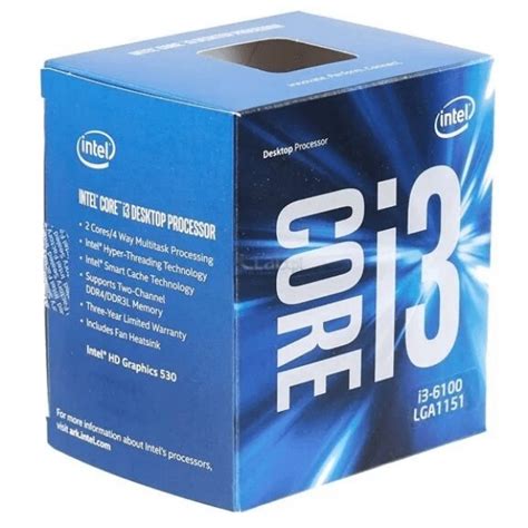 Intel Core I3 6100 6th Gen Skylake Processor Preowned Mineaway
