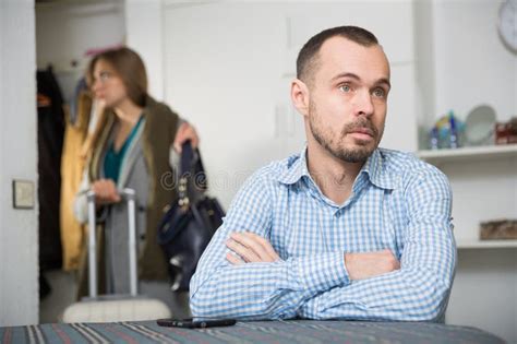 Business Trip Of Wife On Christmas Holidays Stock Image Image Of