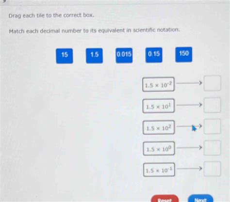 Solved Drag Each Tile To The Correct Box Match Each Decimal Number To Its Equivalent In