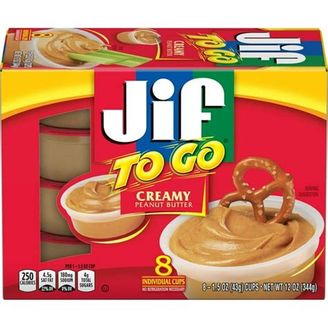 Jif Creamy Peanut Butter Pack Gluten Free Non Gmo 48 Oz 2 Pk