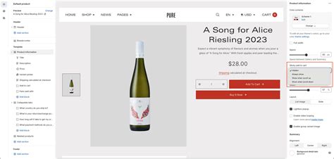 how to enable sticky add to cart general settings pure theme