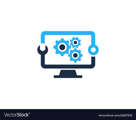 Tool Computer Logo Icon Design Royalty Free Vector Image