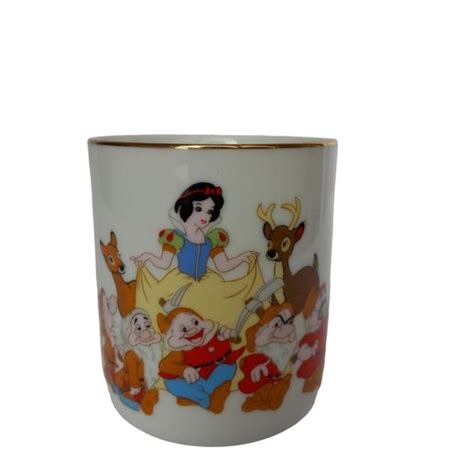 Disney Kitchen Vtg Walt Disney Snow White Seven Dwarfs Coffee Cup Mug Made I Japan Oz L238