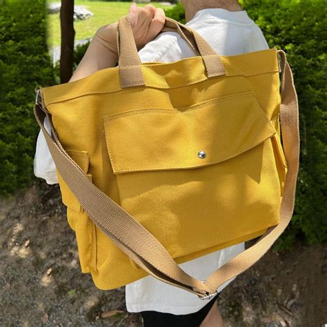 French Flag Mask Large Canvas Crossbody Tote Bag Multi Pocket
