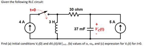 Solved Given The Following RLC Circuit Chegg Com
