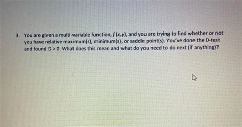 solved 3 you are given a multi variable function f x y