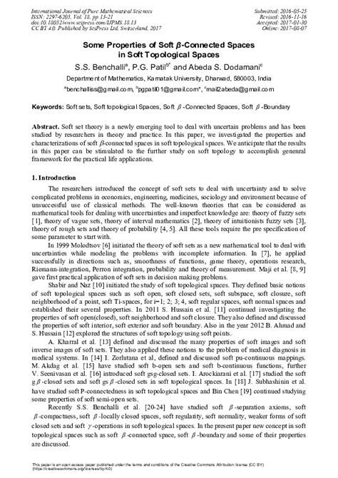 Pdf Some Properties Of Soft β Connected Spaces In Soft Topological Spaces