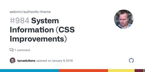 system information css improvements · issue 984 · webmin authentic