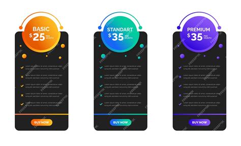 Premium Vector Ui Ux App Pricing Chart Table Subscription Design Or Website Pricing Chart
