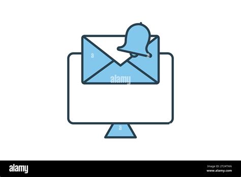Mail Notification Icon Computer With Bell And Exclamation Mark Icon Related To Warning